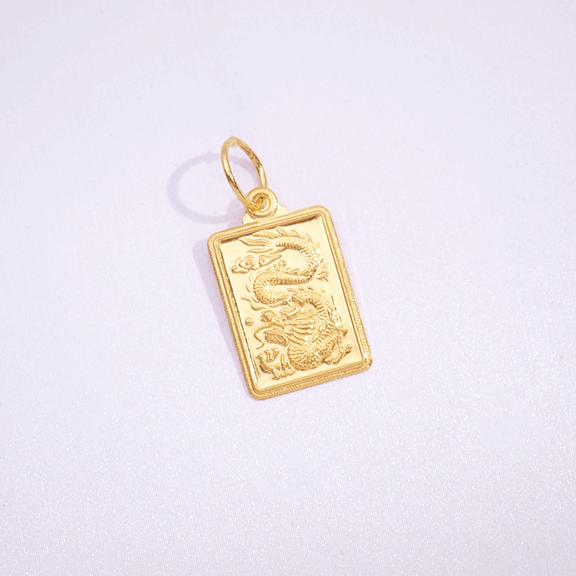 22K/916 Gold Dragon Fu Pendant - Tyrell Jewelry